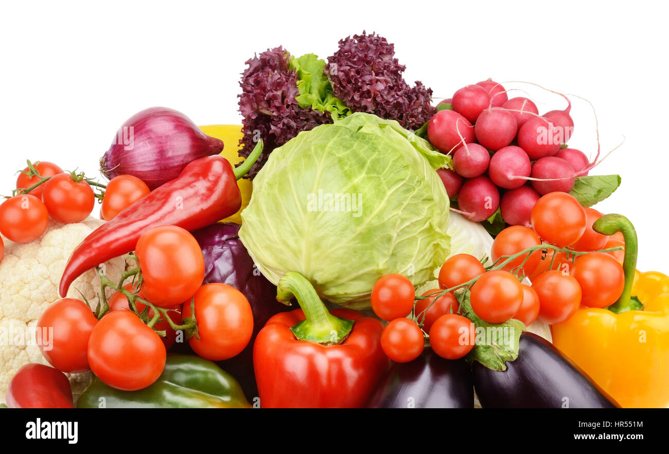 set vegetables isolated on white background Stock Photo - Alamy