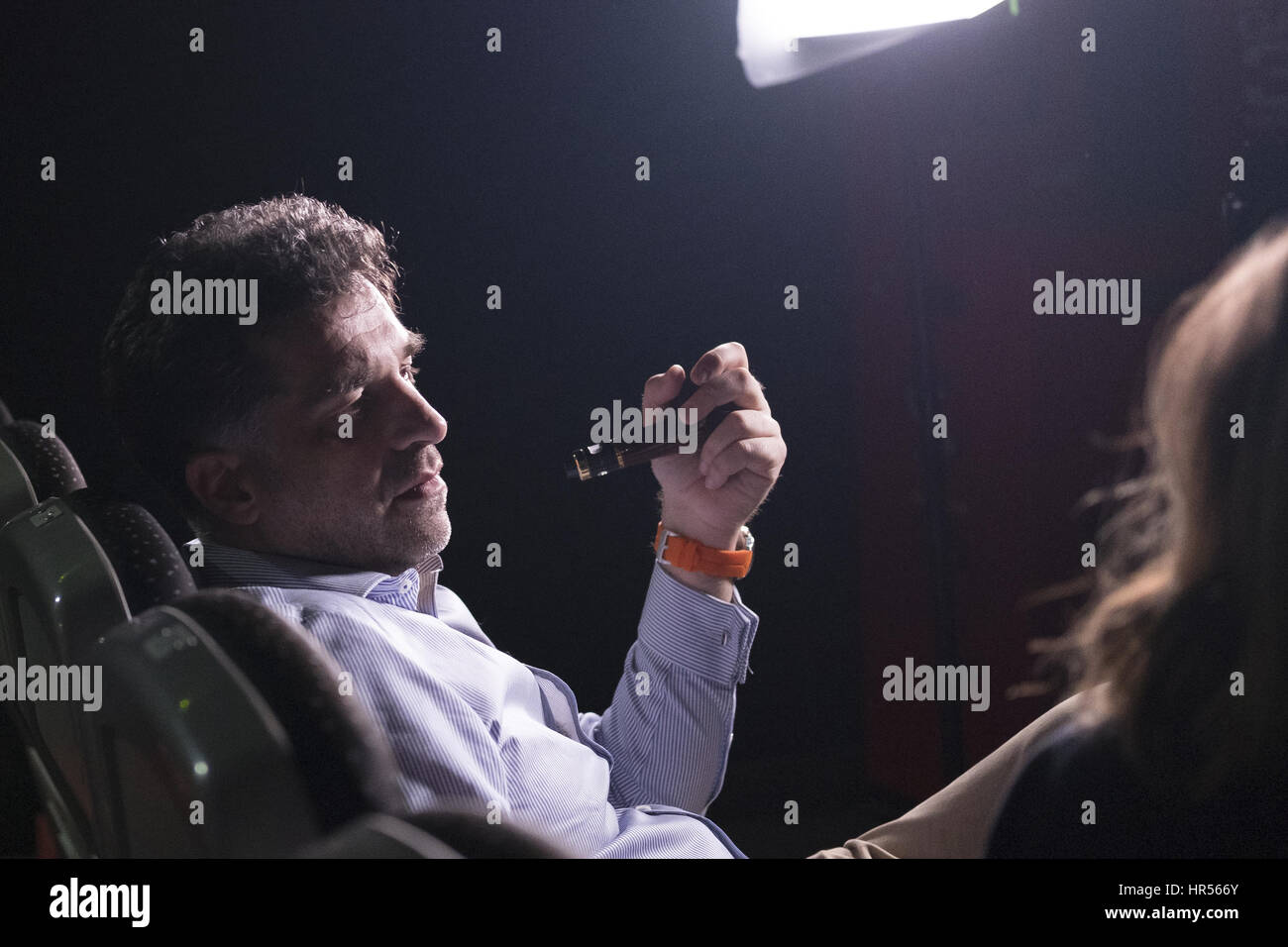 Bosnian director Danis Tanovic attends a presentation of his film ...