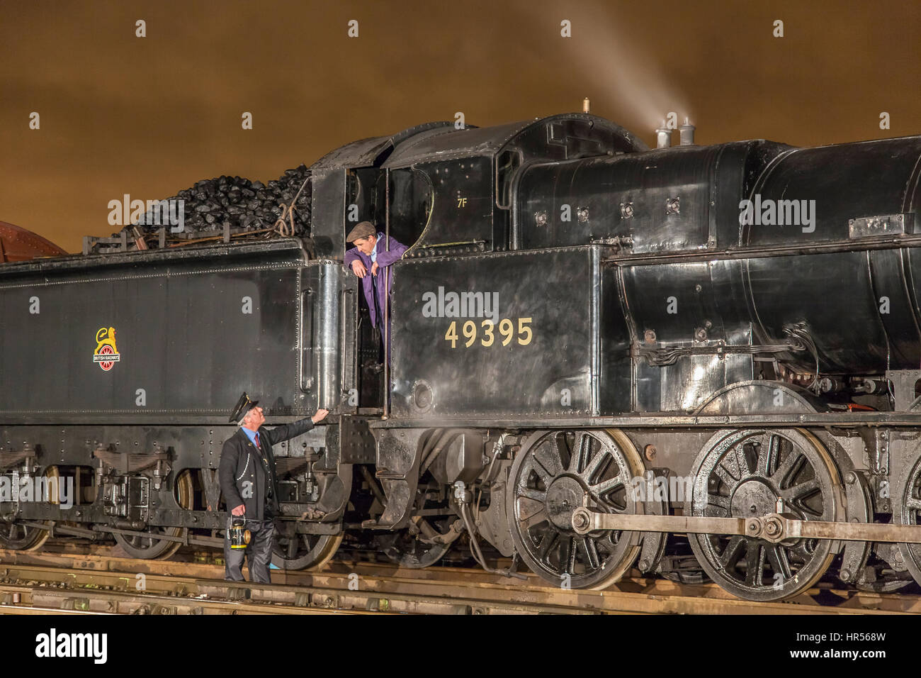 Night shots of steam engines at the Bury headquarters of the East ...