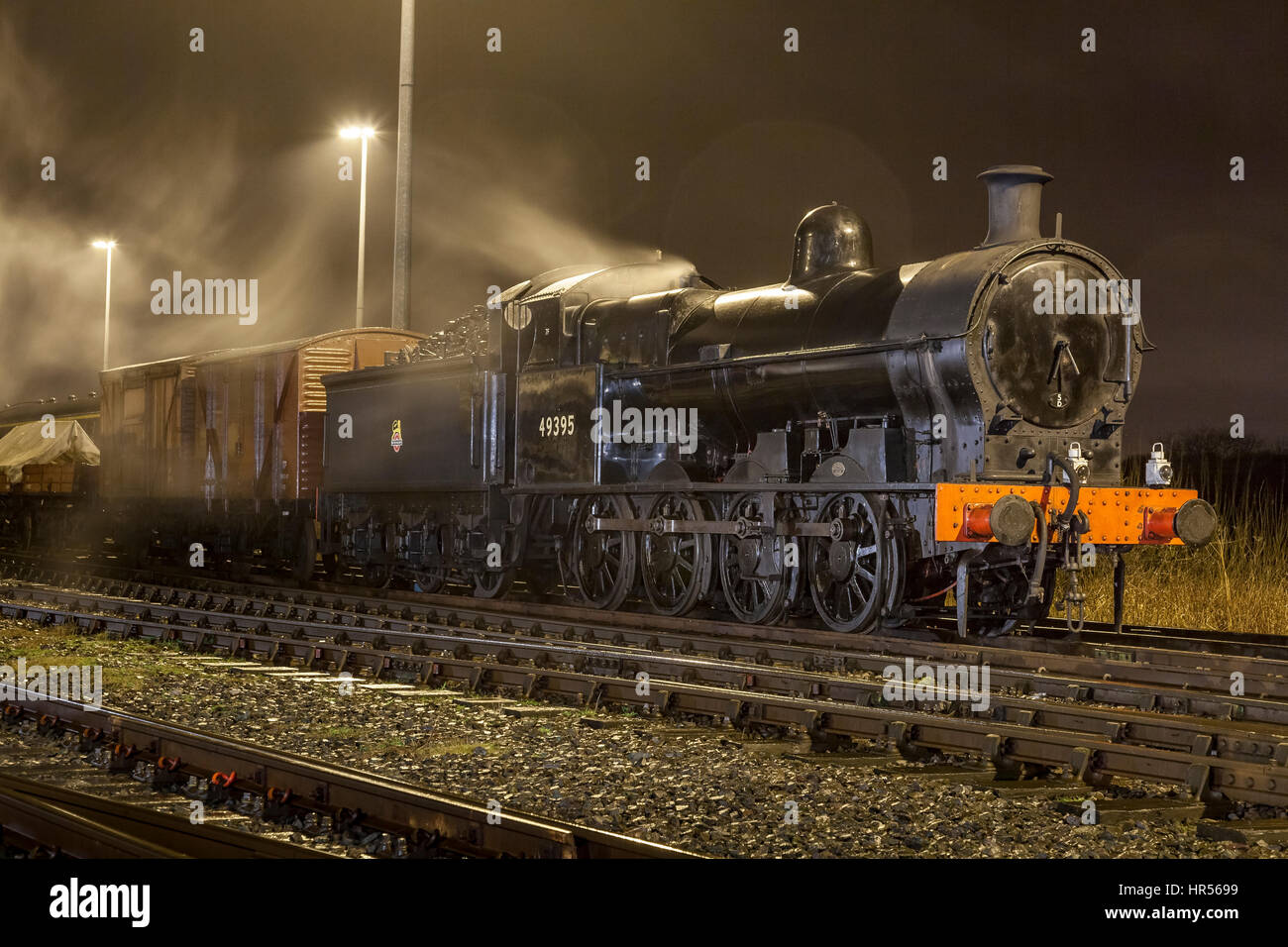 Night shots of steam engines at the Bury headquarters of the East ...
