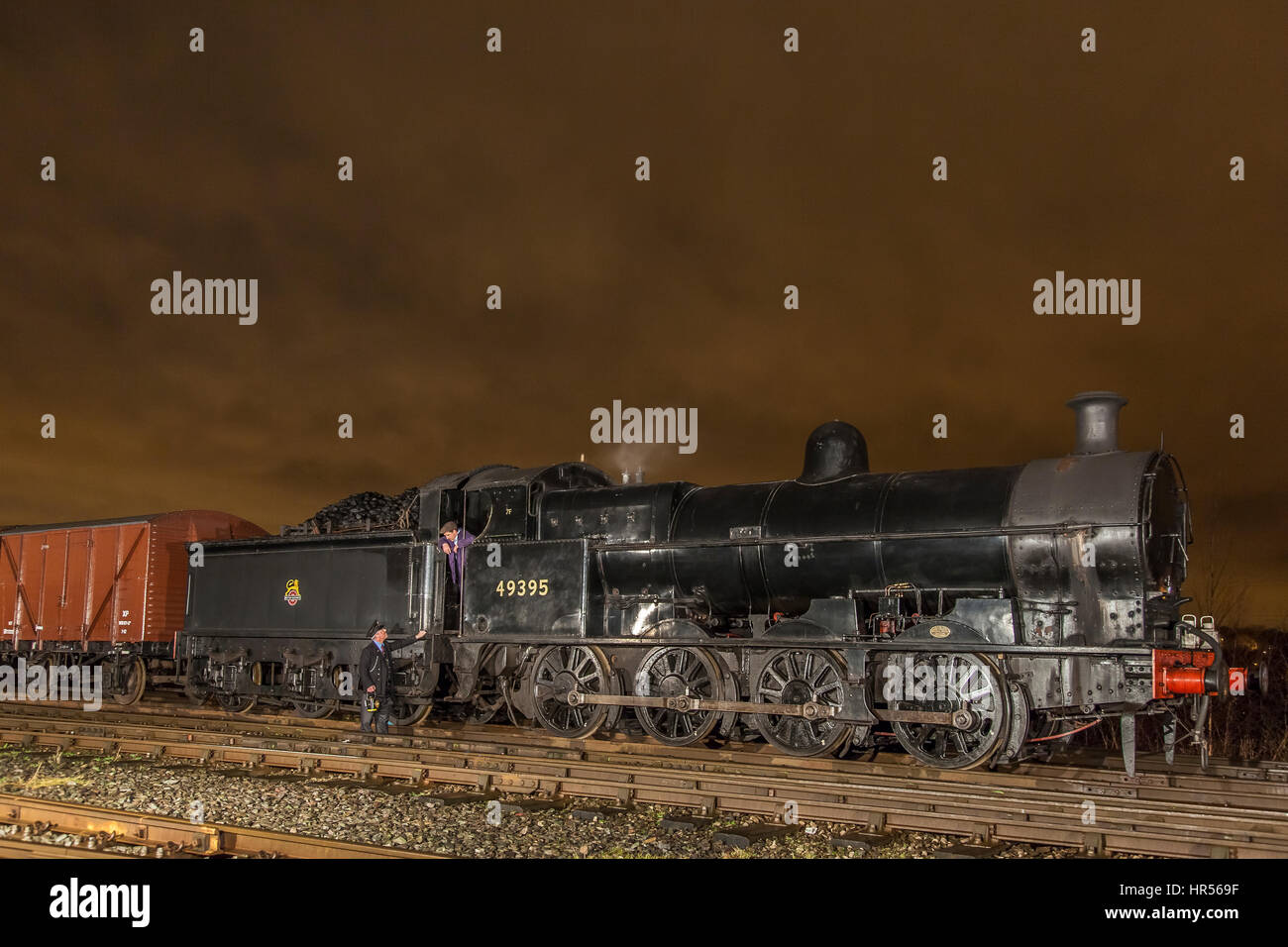 Night shots of steam engines at the Bury headquarters of the East ...