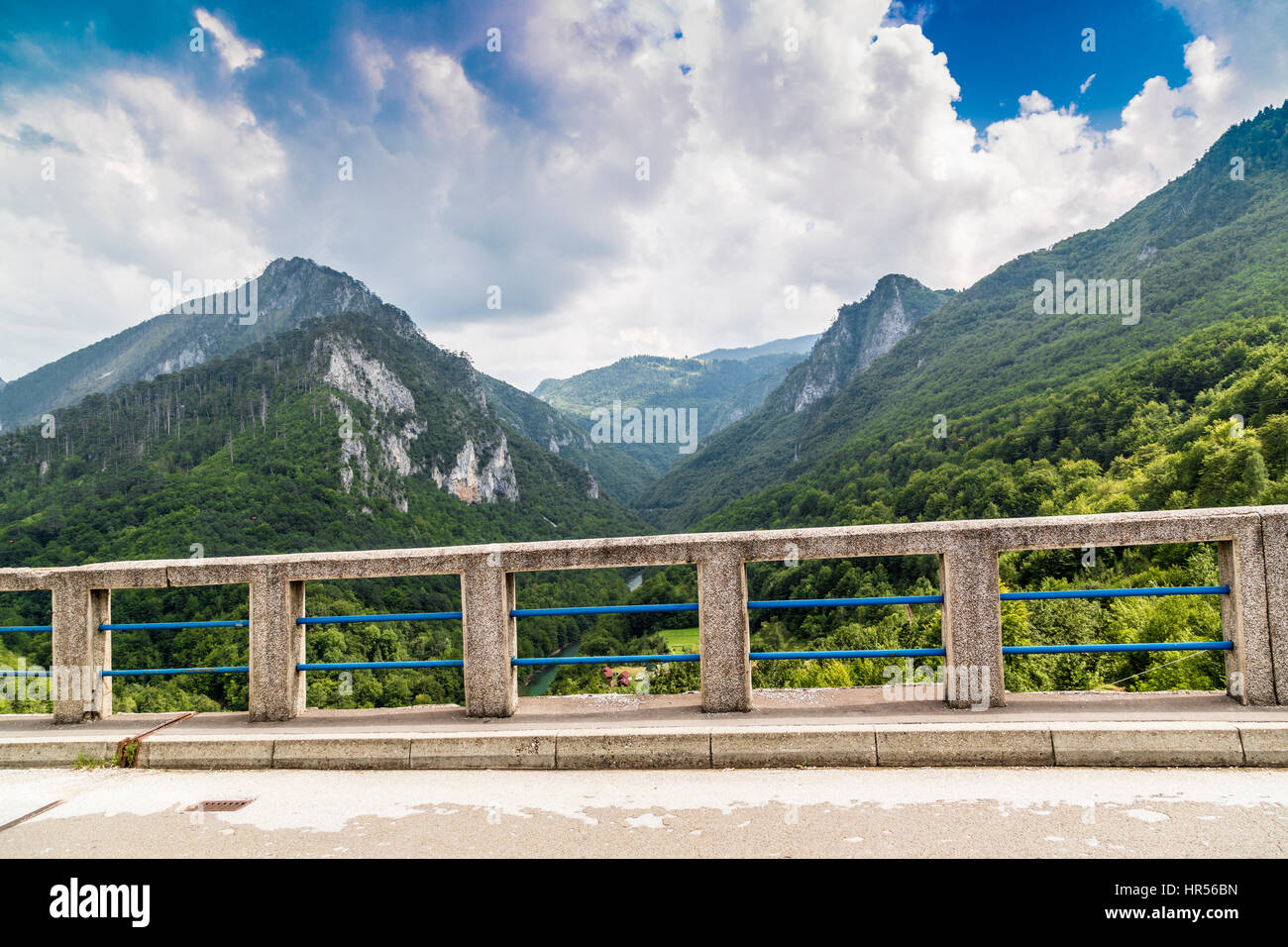 Beautiful scenery from the bridge to the mountains Stock Photo - Alamy
