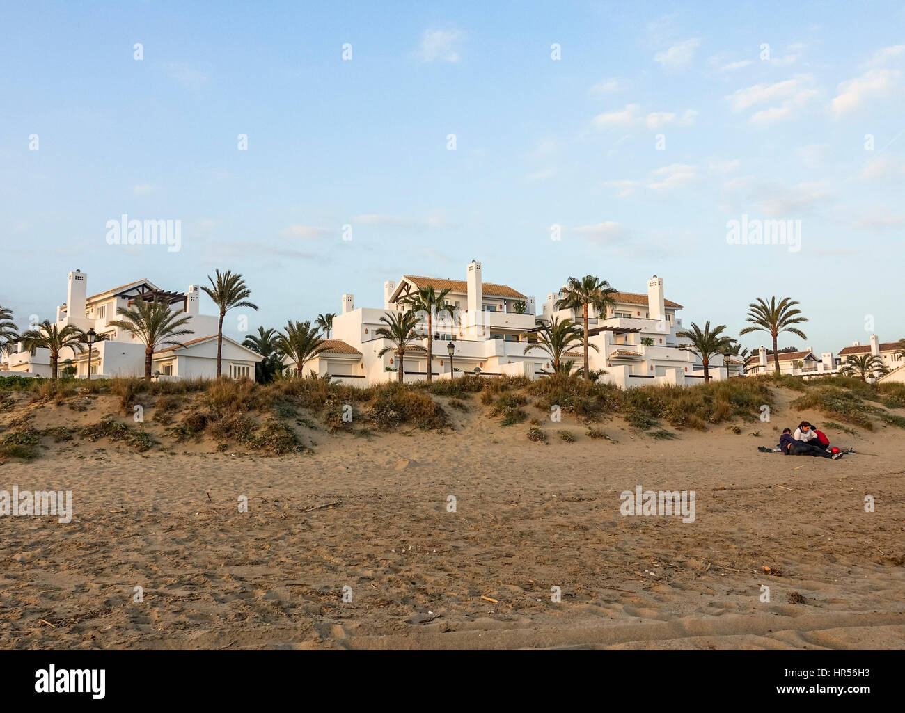 Row of luxury beach properties in Rio Real, Marbella. Costa del Sol ...