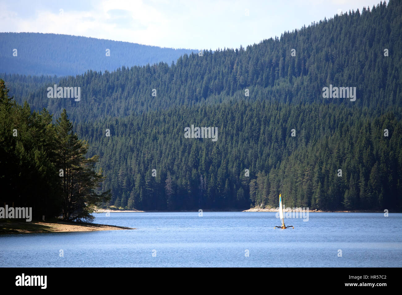 water sports in high mountain bulgarian lake Stock Photo - Alamy