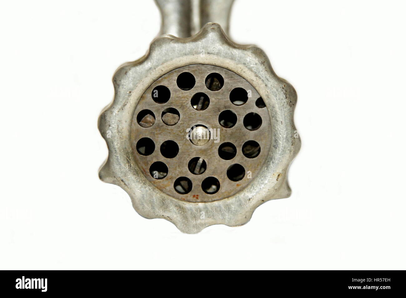 old manual mincer on pure white background Stock Photo - Alamy