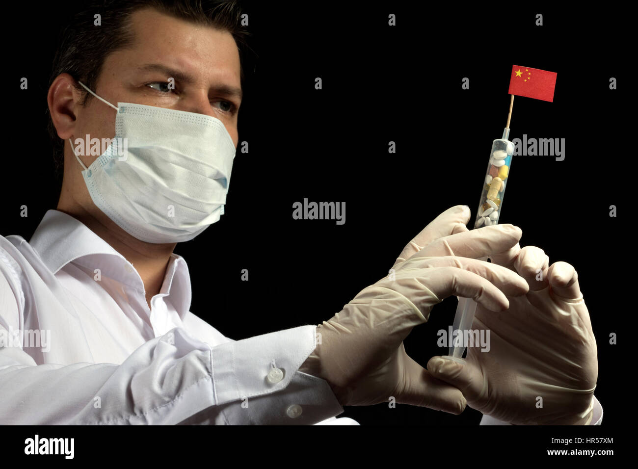 Stethoscope on chinese flag hi-res stock photography and images - Alamy