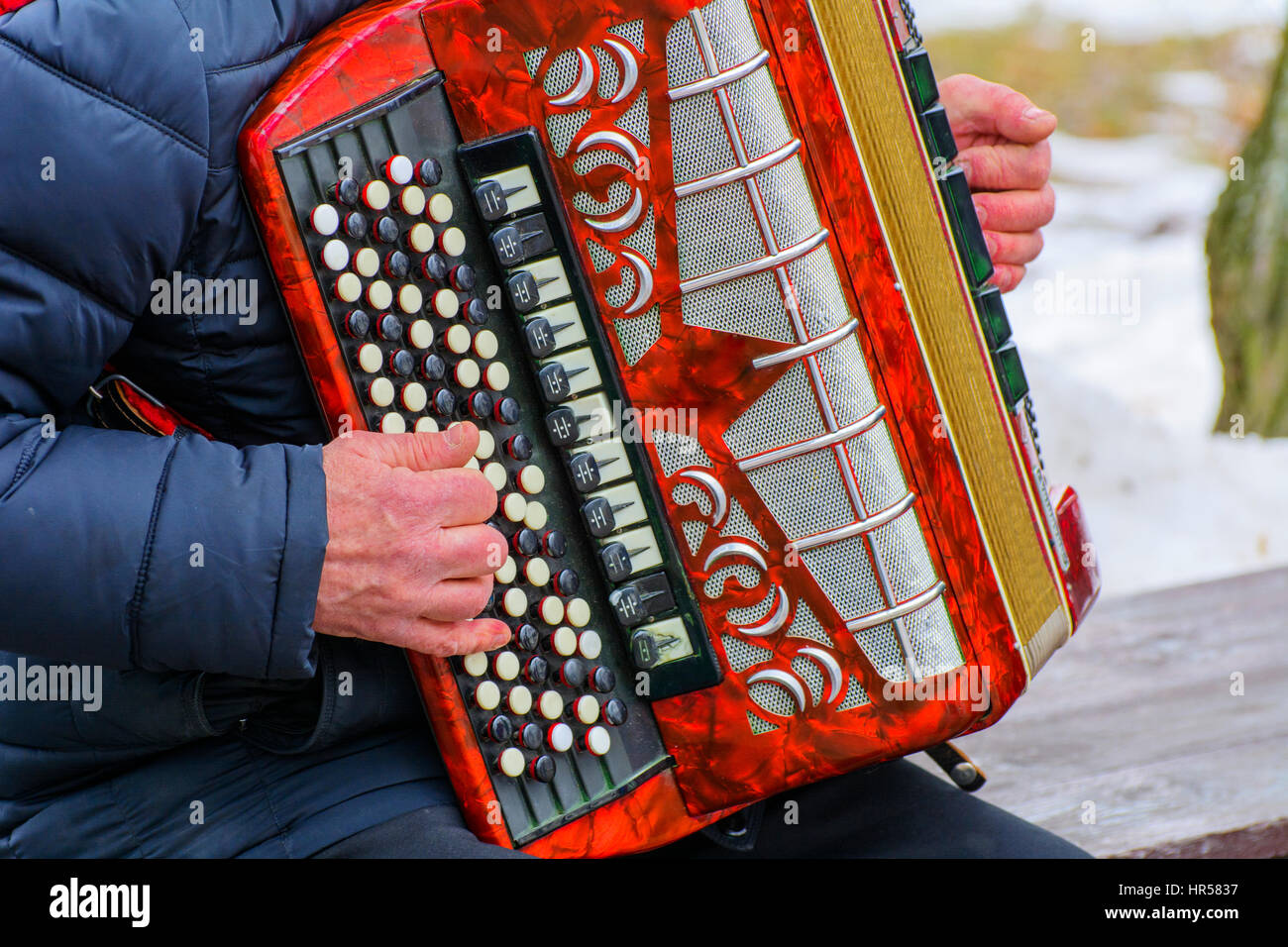 Musical instruments. Orchestra performance at the festival of Carnival ...