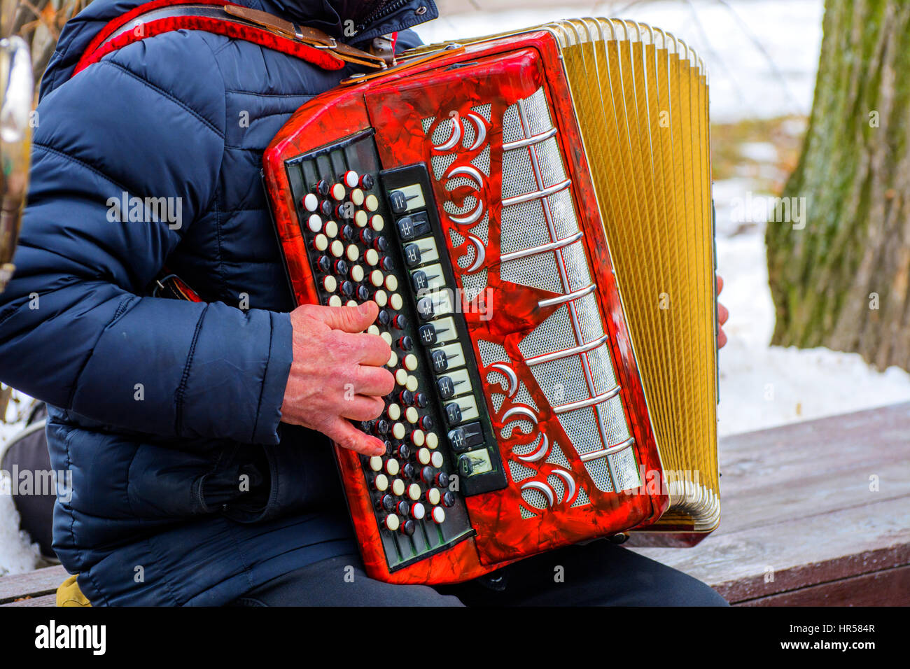 Musical instruments. Orchestra performance at the festival of Carnival ...