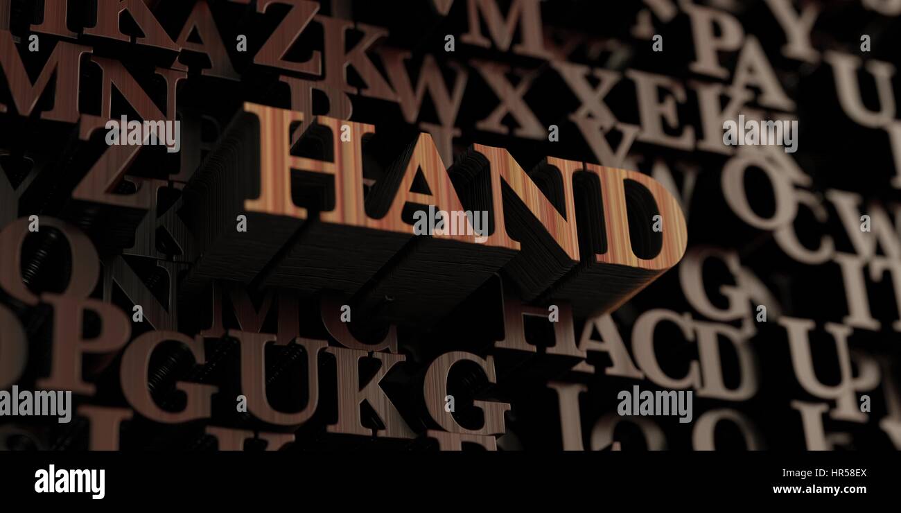 Hand - Wooden 3D rendered letters/message. Can be used for an online ...