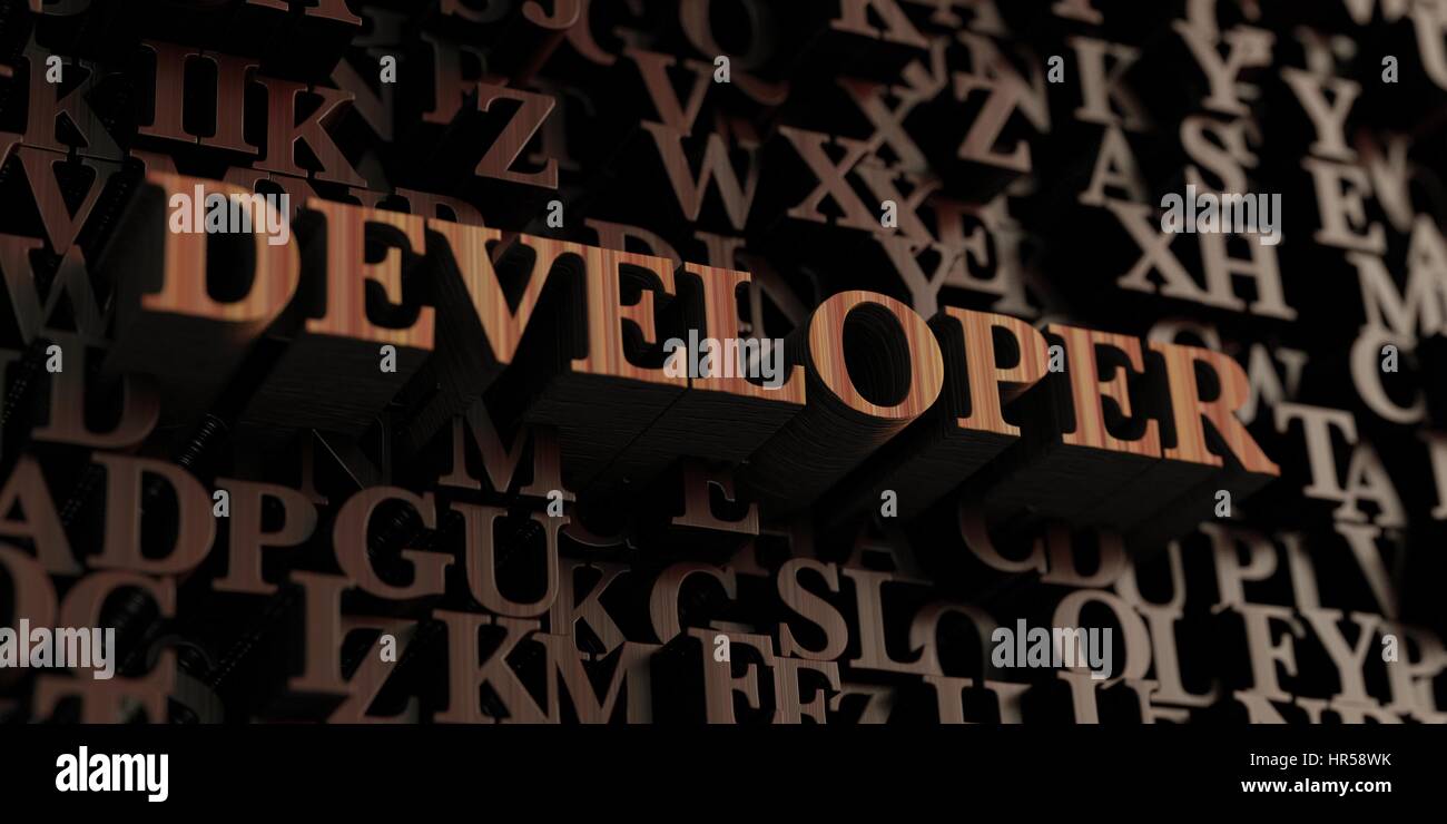 Developer - Wooden 3D rendered letters/message. Can be used for an ...