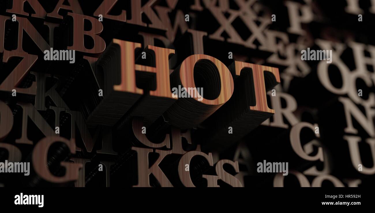 Hot - Wooden 3D rendered letters/message. Can be used for an online ...