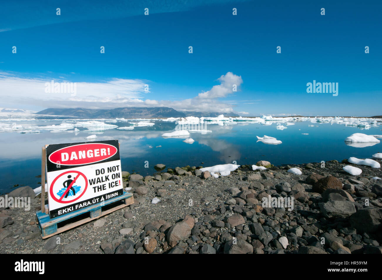 Danger warning sign with cliffs in background hi-res stock photography ...