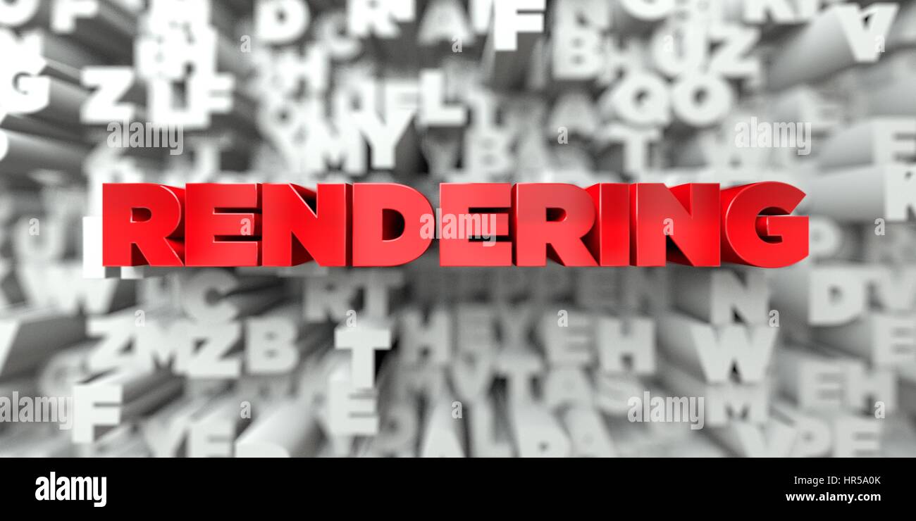 RENDERING - Red text on typography background - 3D rendered royalty ...