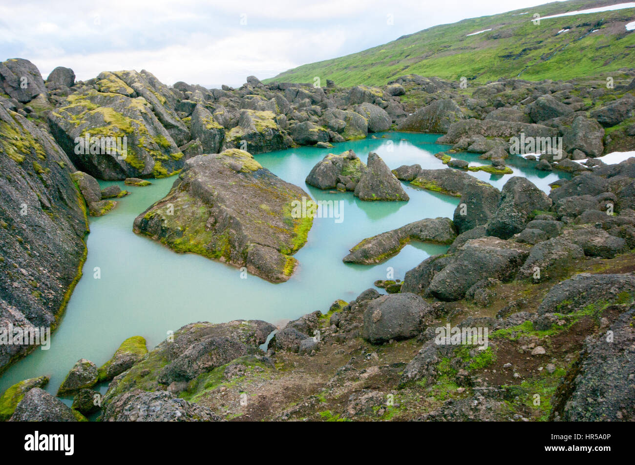 Pristine and remote pool of water in Iceland (Stórurð Stock Photo - Alamy