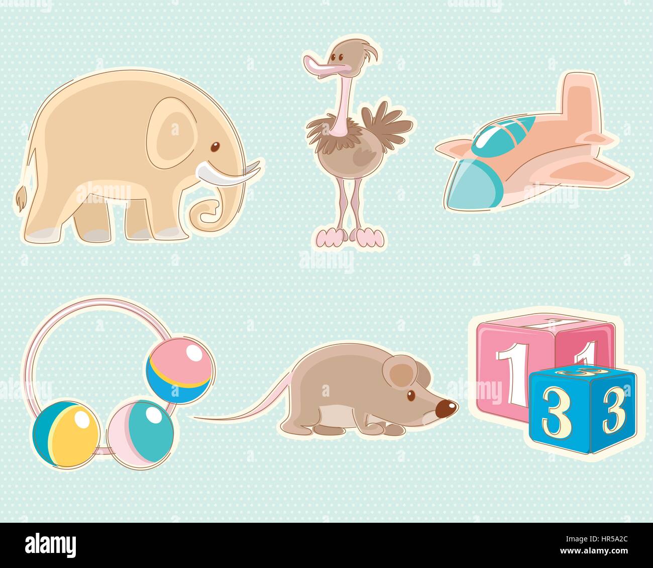 Vector illustration of a six toys set Stock Vector Image & Art - Alamy