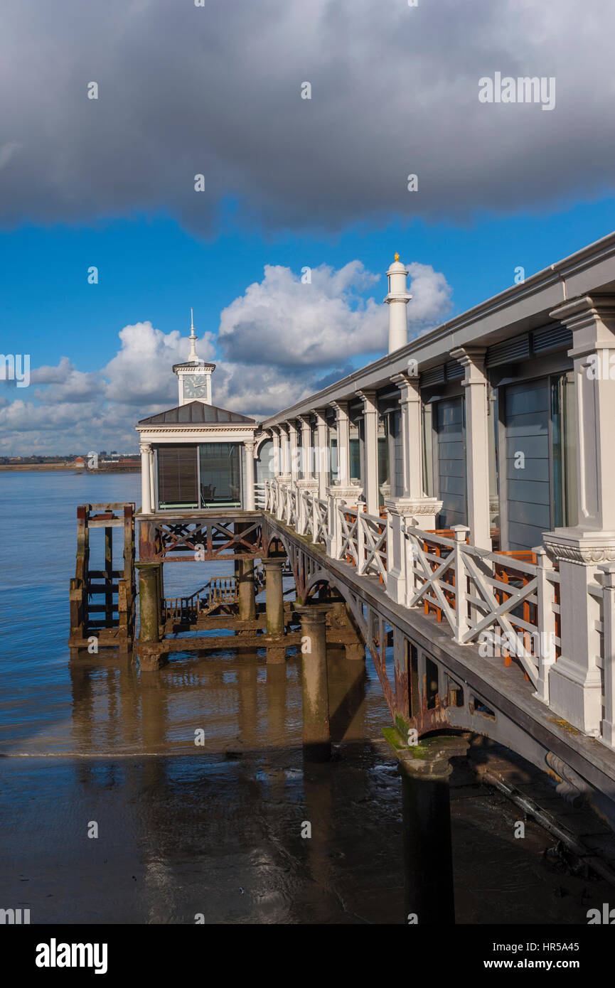 The town pier at Gravesend the oldest iron pier in the world Stock ...