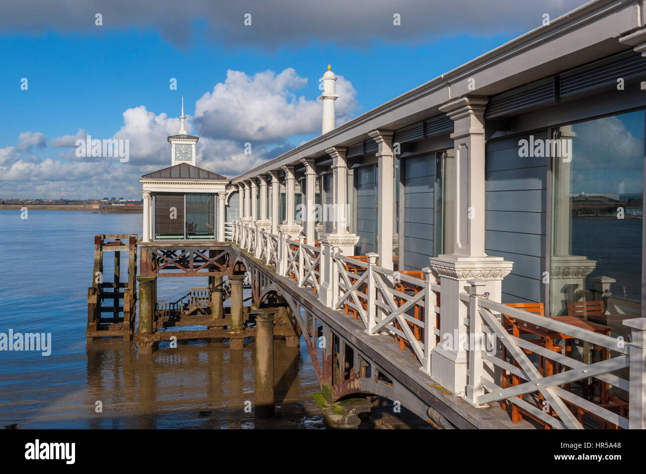 The town pier at Gravesend the oldest iron pier in the world Stock ...