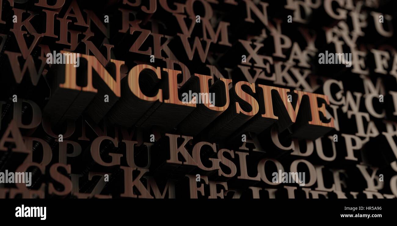 Inclusive - Wooden 3D rendered letters/message. Can be used for an ...