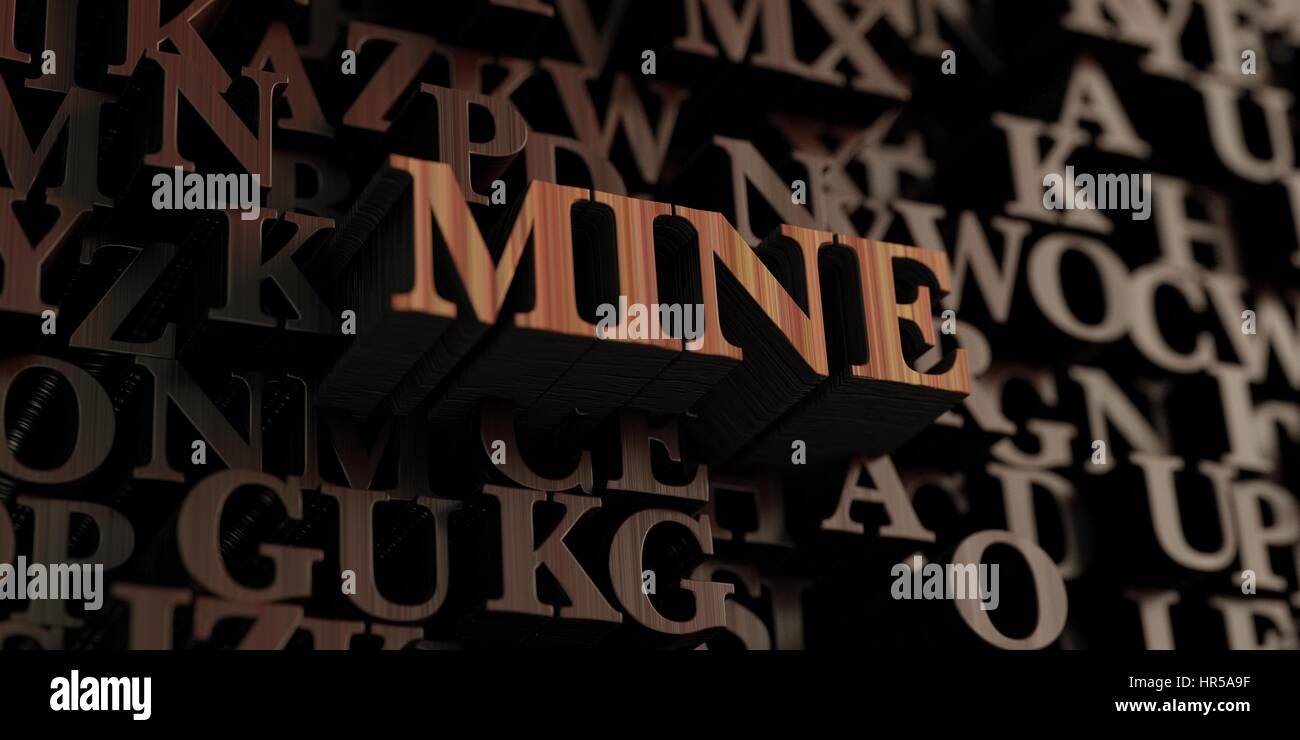Mine - Wooden 3D rendered letters/message. Can be used for an online ...