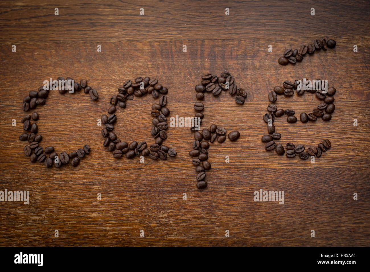 Coffee beans spelling cafe Stock Photo - Alamy