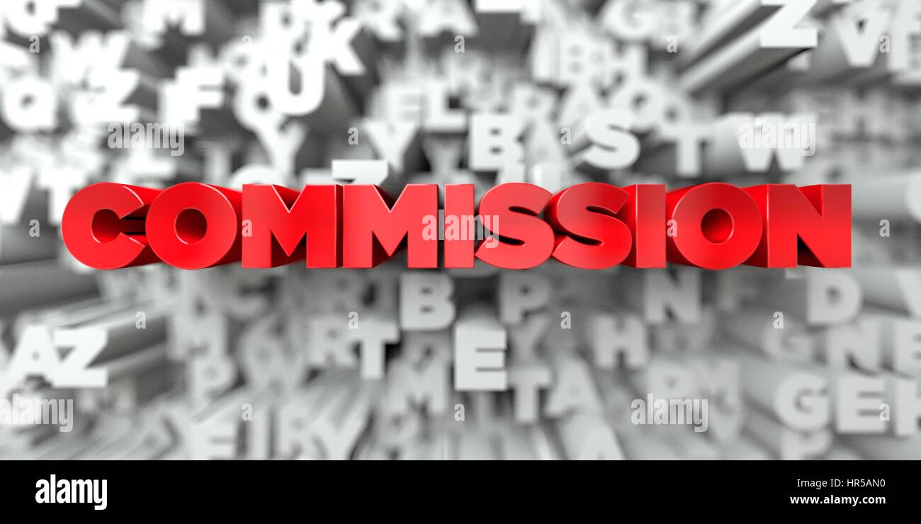 COMMISSION - Red text on typography background - 3D rendered royalty ...