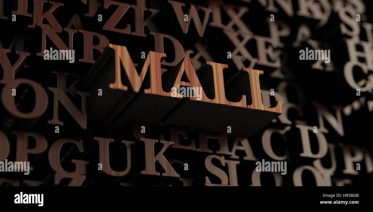 Mall - Wooden 3D rendered letters/message. Can be used for an online ...