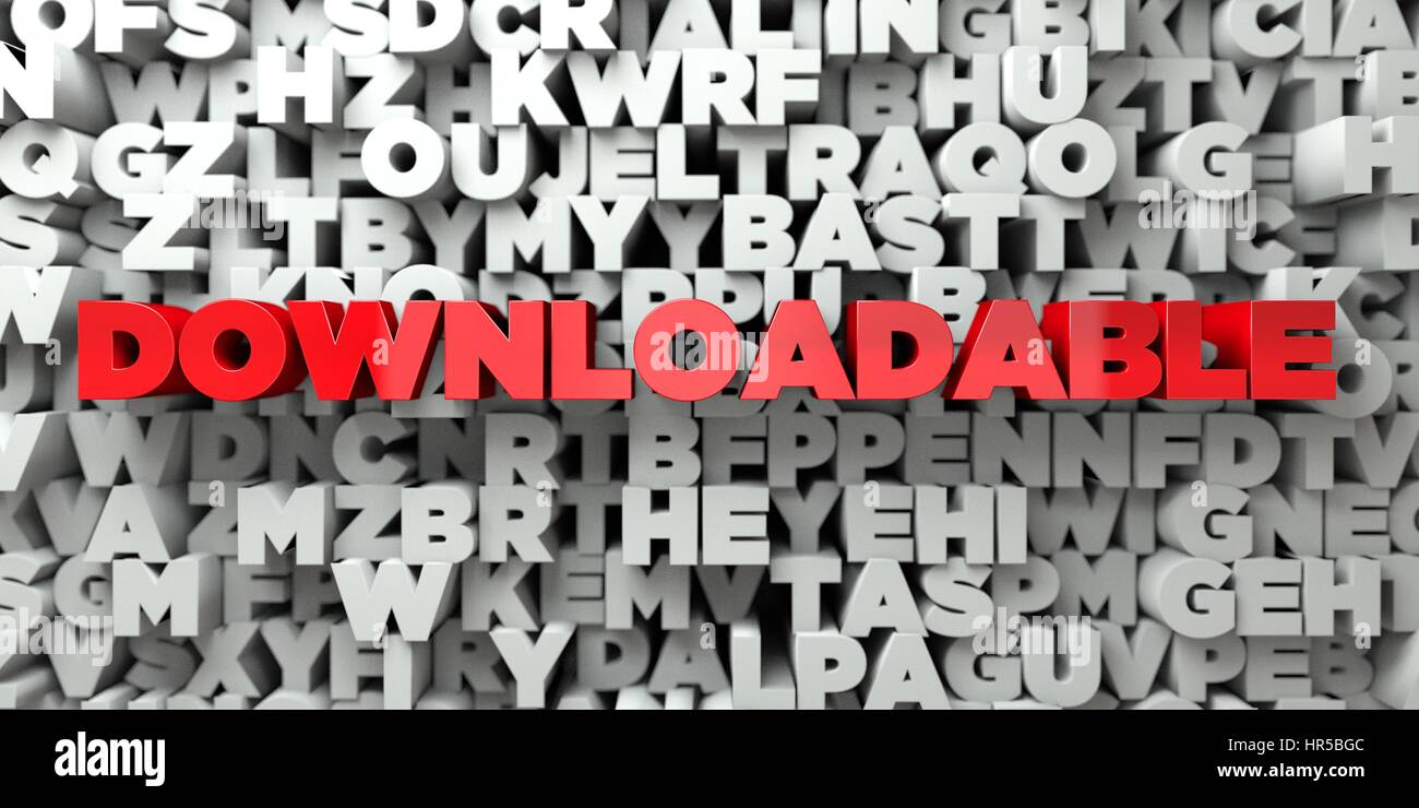 DOWNLOADABLE - Red text on typography background - 3D rendered royalty ...