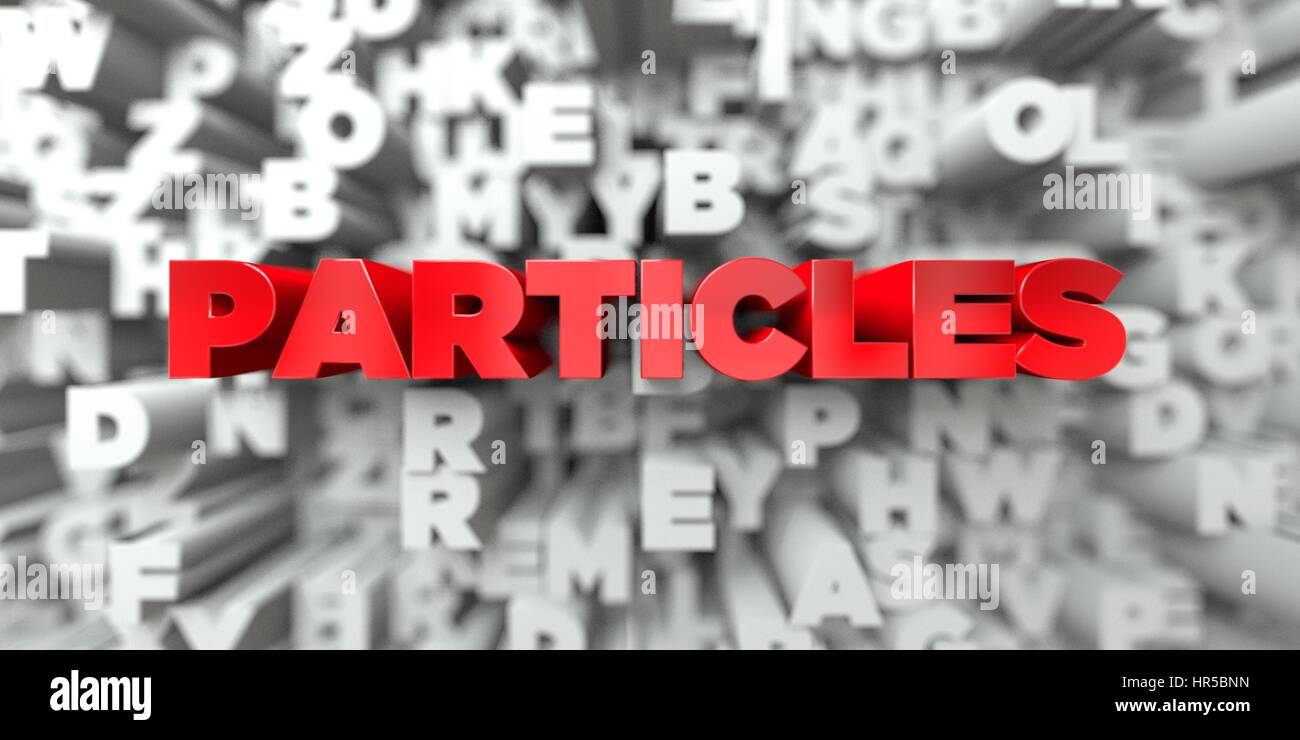 PARTICLES - Red text on typography background - 3D rendered royalty ...