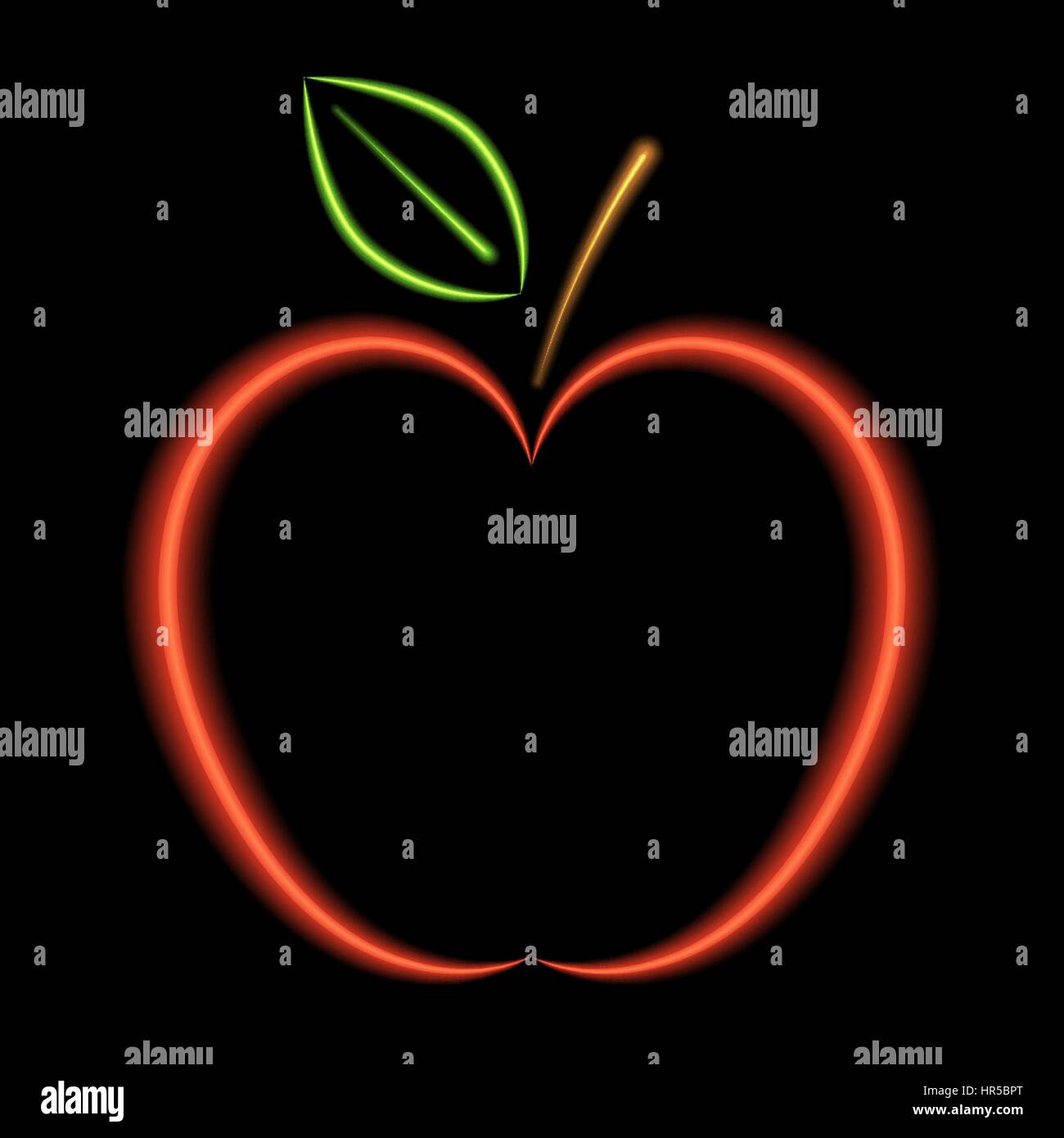 Red apple neon lights. Vector illustration Stock Vector Image & Art - Alamy