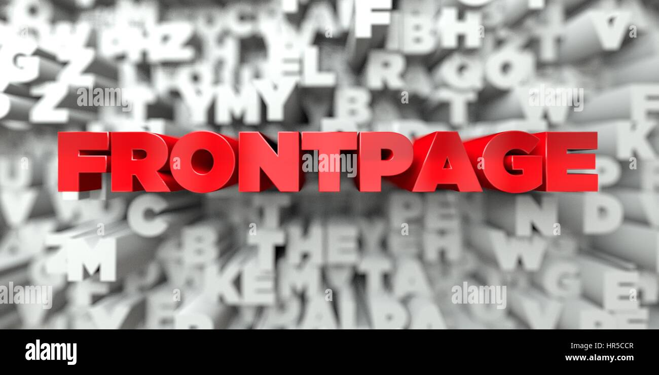 FRONTPAGE - Red text on typography background - 3D rendered royalty ...