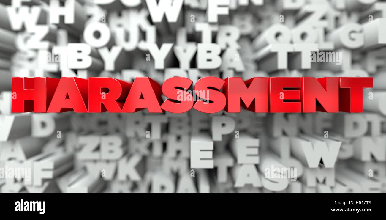 HARASSMENT - Red text on typography background - 3D rendered royalty ...