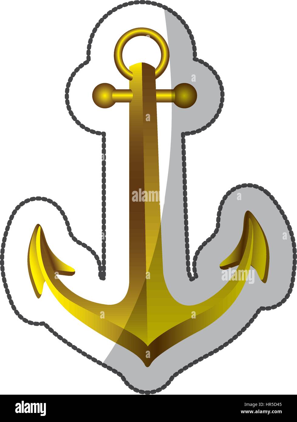 sticker realistic golden silhouette anchor design Stock Vector Image ...