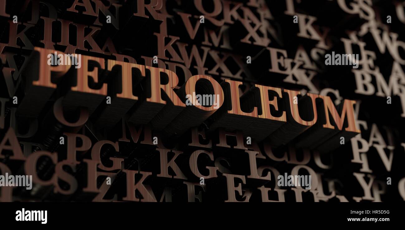 Petroleum - Wooden 3D rendered letters/message. Can be used for an ...