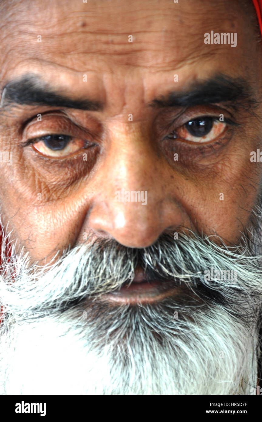 Senior indian man with orange turban hi-res stock photography and ...