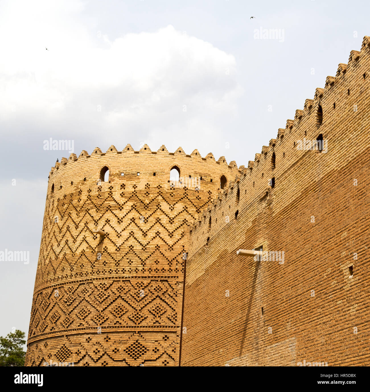 in iran shiraz the old castle city defensive architecture near a garden ...