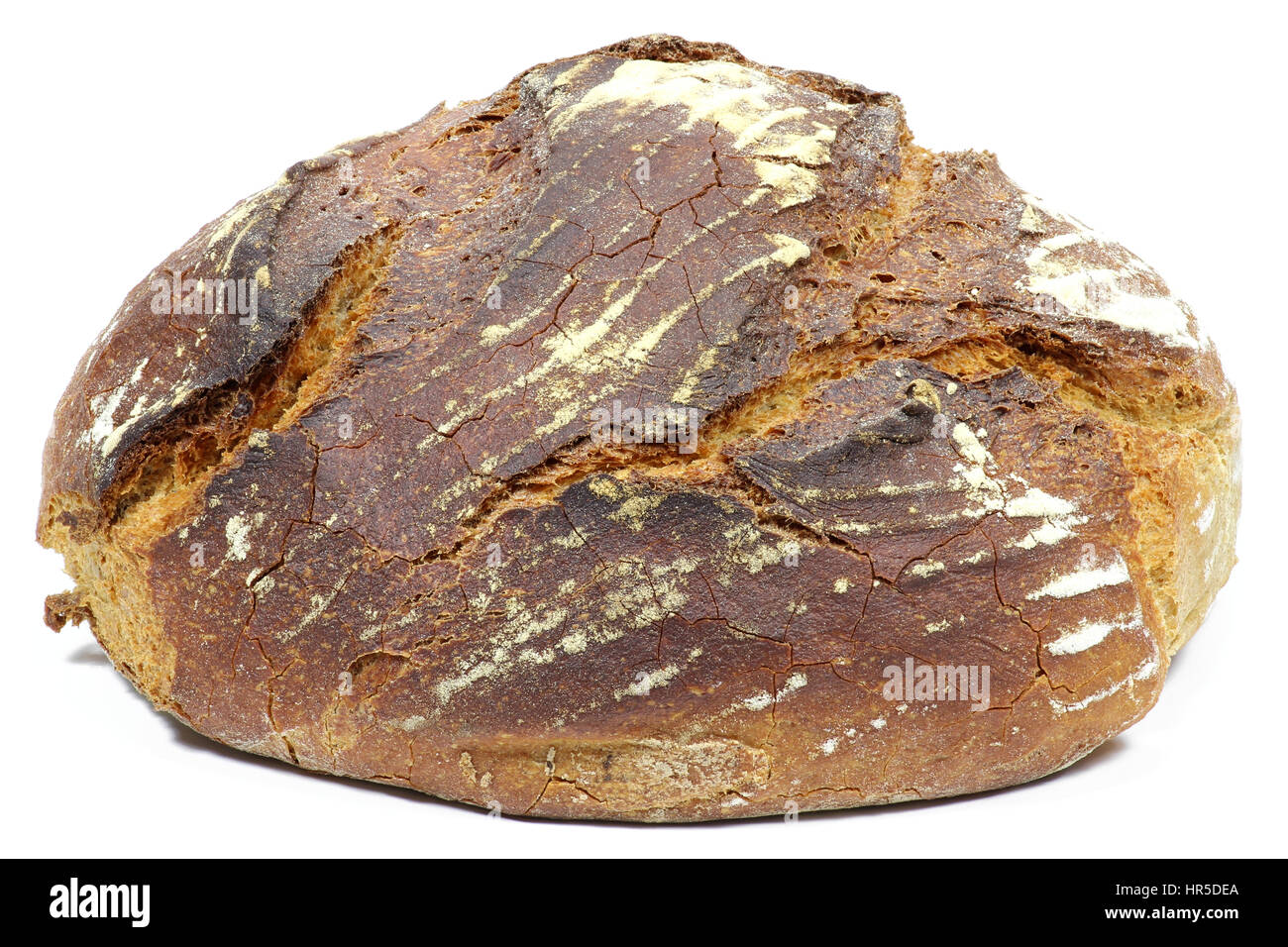 freshly baked brown bread isolated on white background Stock Photo - Alamy