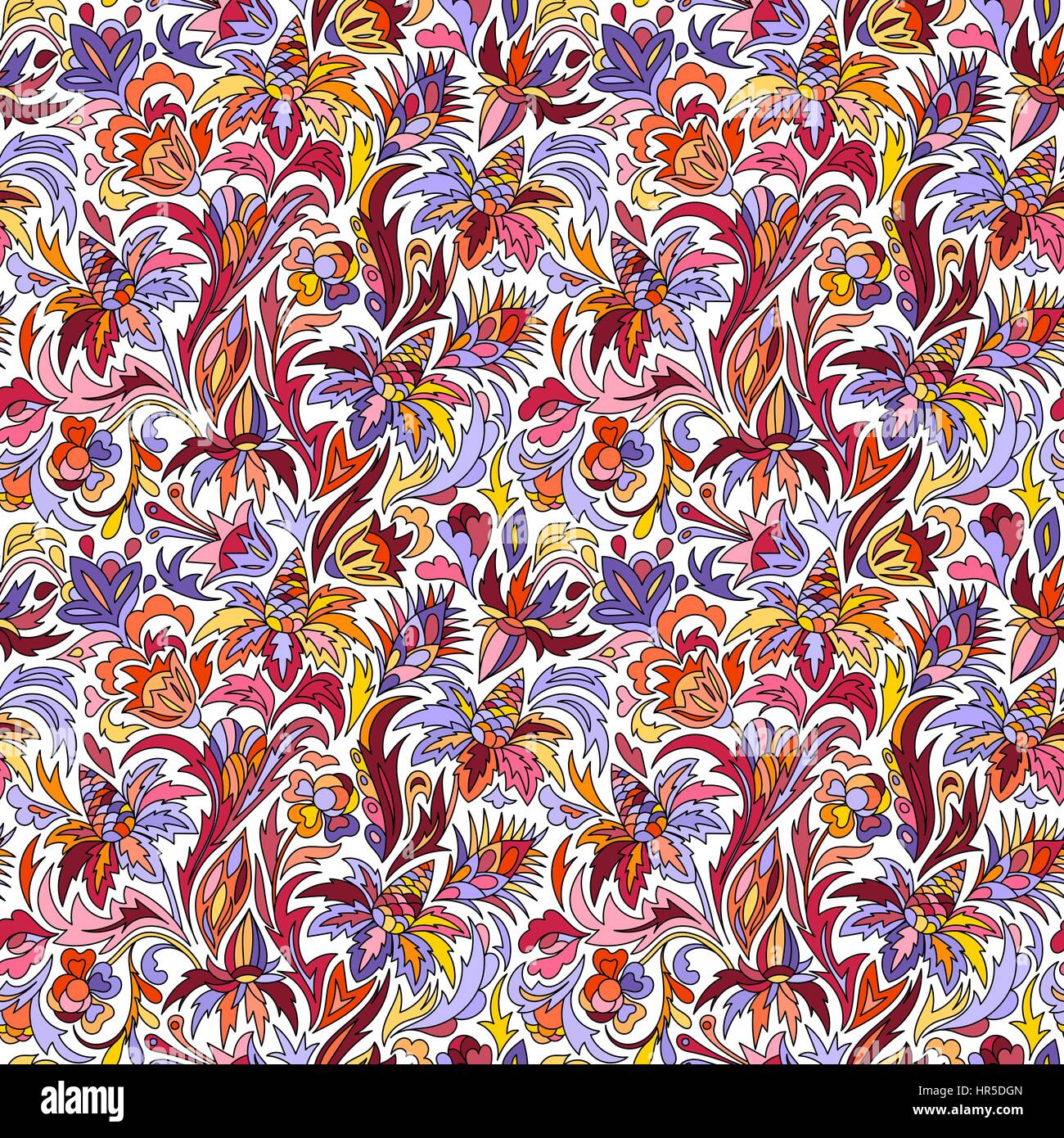 Vector flower pattern. Seamless botanic texture, flowers illustrations ...