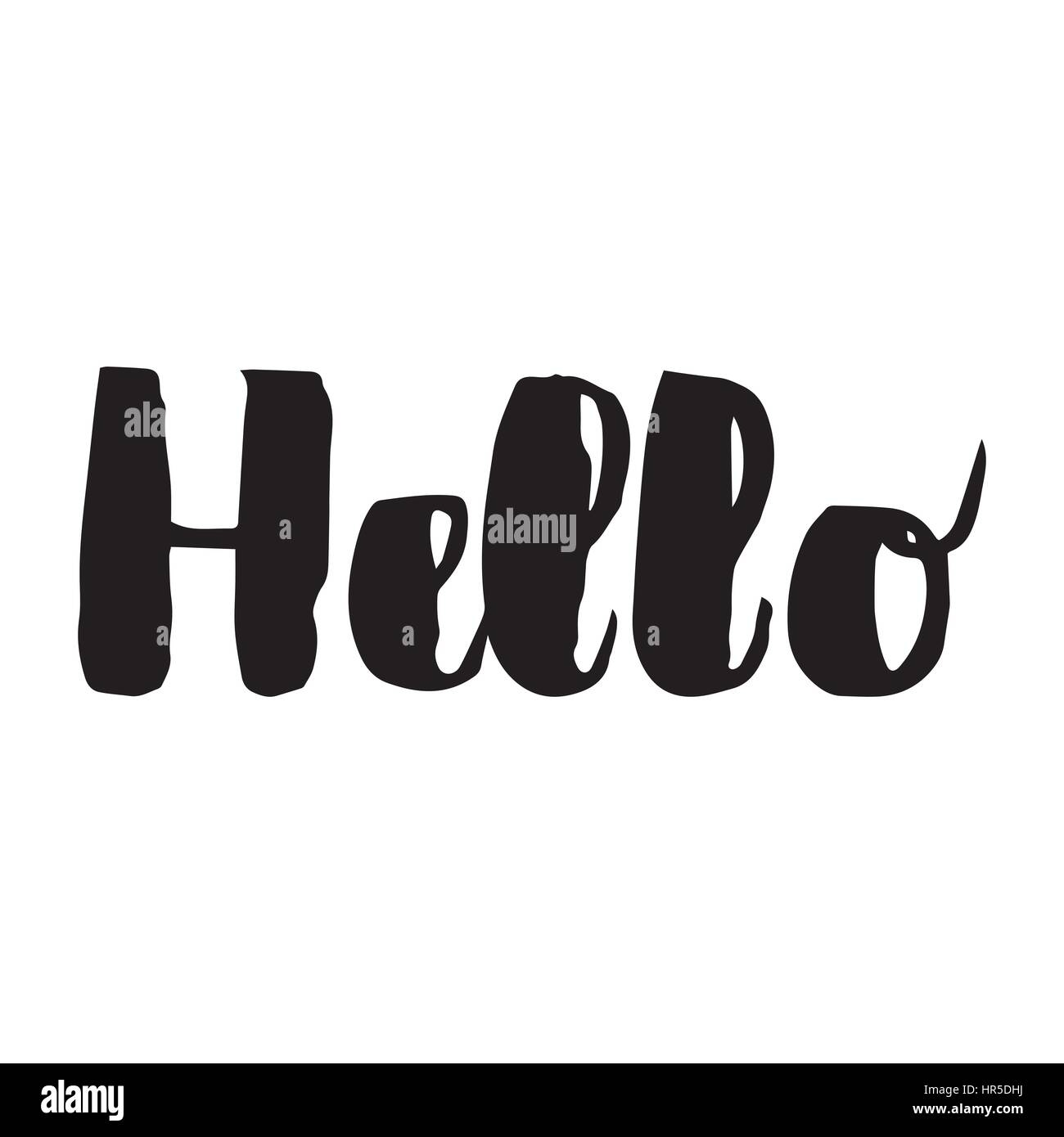 Hello - lettering for greeting card. Vector illustration isolated on ...