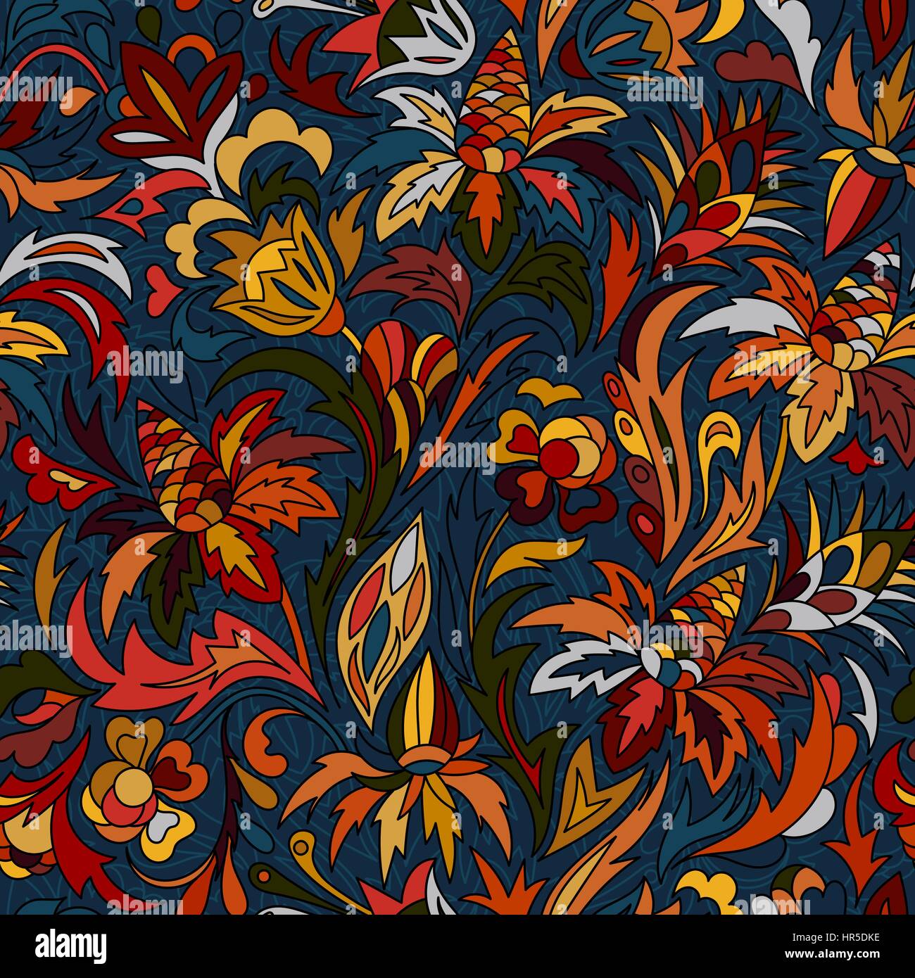 Vector flower pattern. Seamless botanic texture, flowers illustrations ...