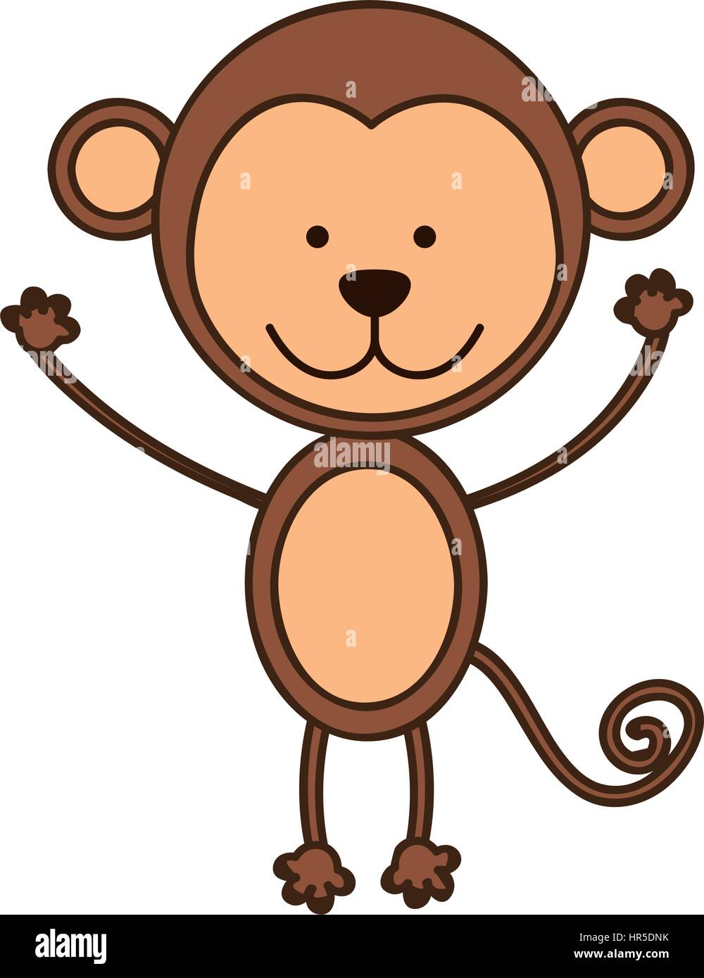colorful picture cute monkey animal Stock Vector Image & Art - Alamy