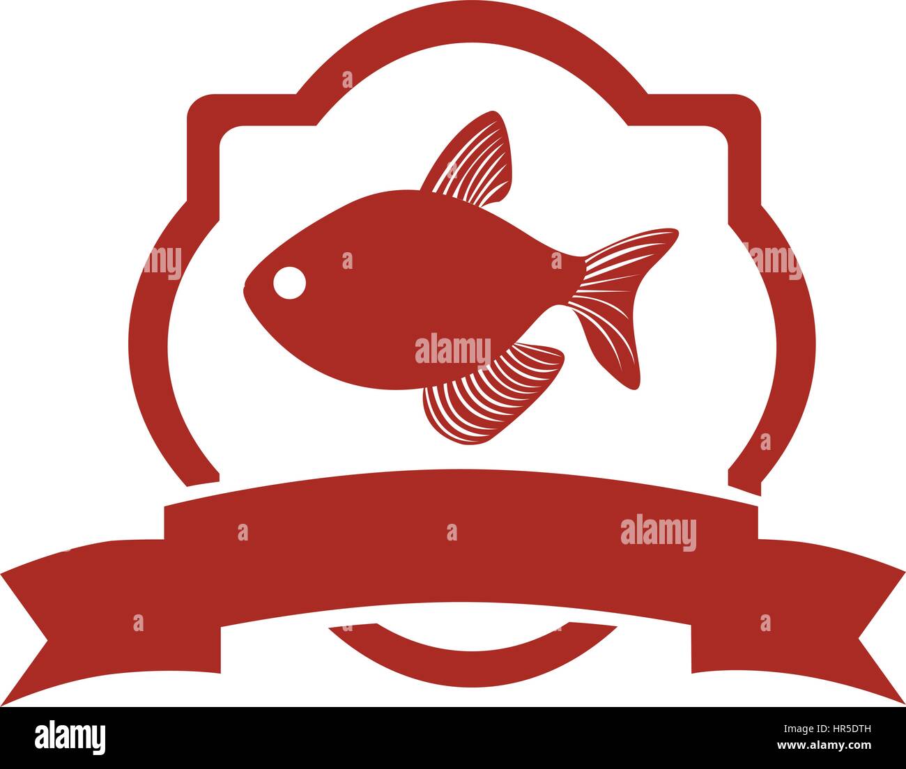 sticker heraldic borders with fish and label Stock Vector Image & Art ...