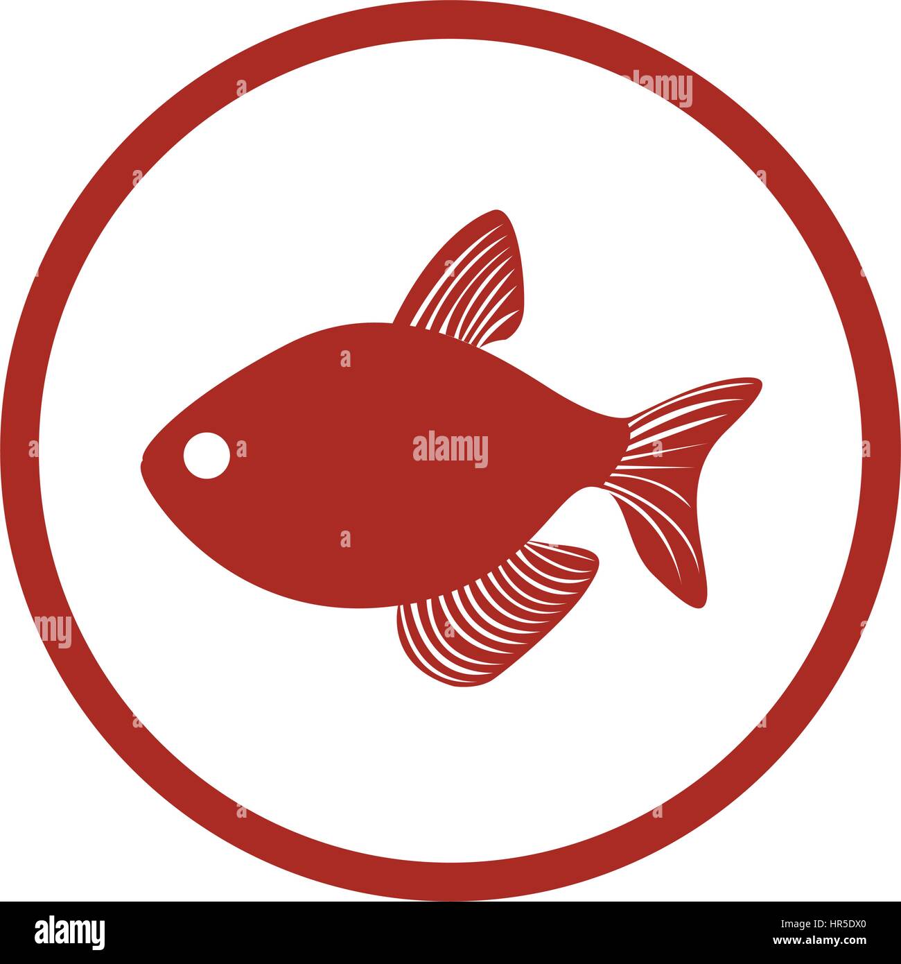 red circular border with fish Stock Vector Image & Art - Alamy