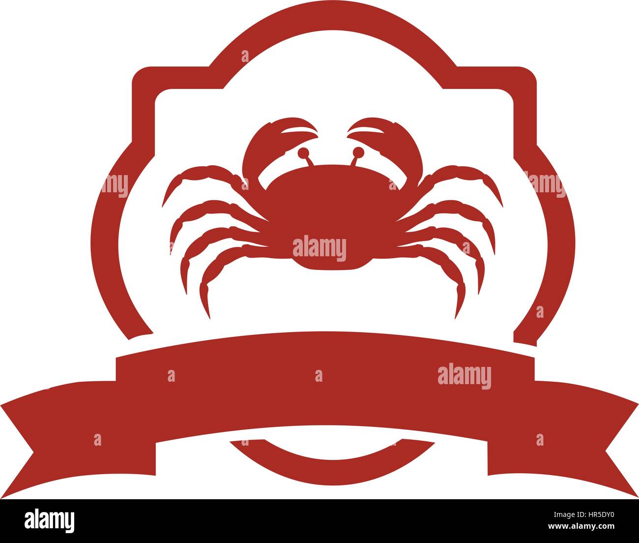 heraldic border with crab and label Stock Vector Image & Art - Alamy