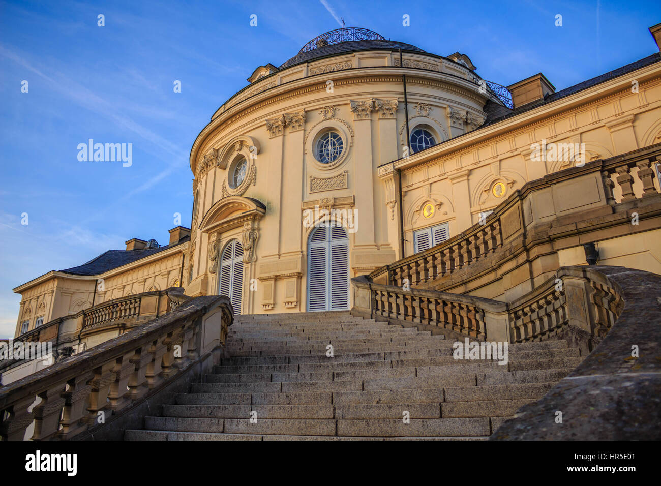 Solitude castle in Stuttgart at sunset Stock Photo - Alamy