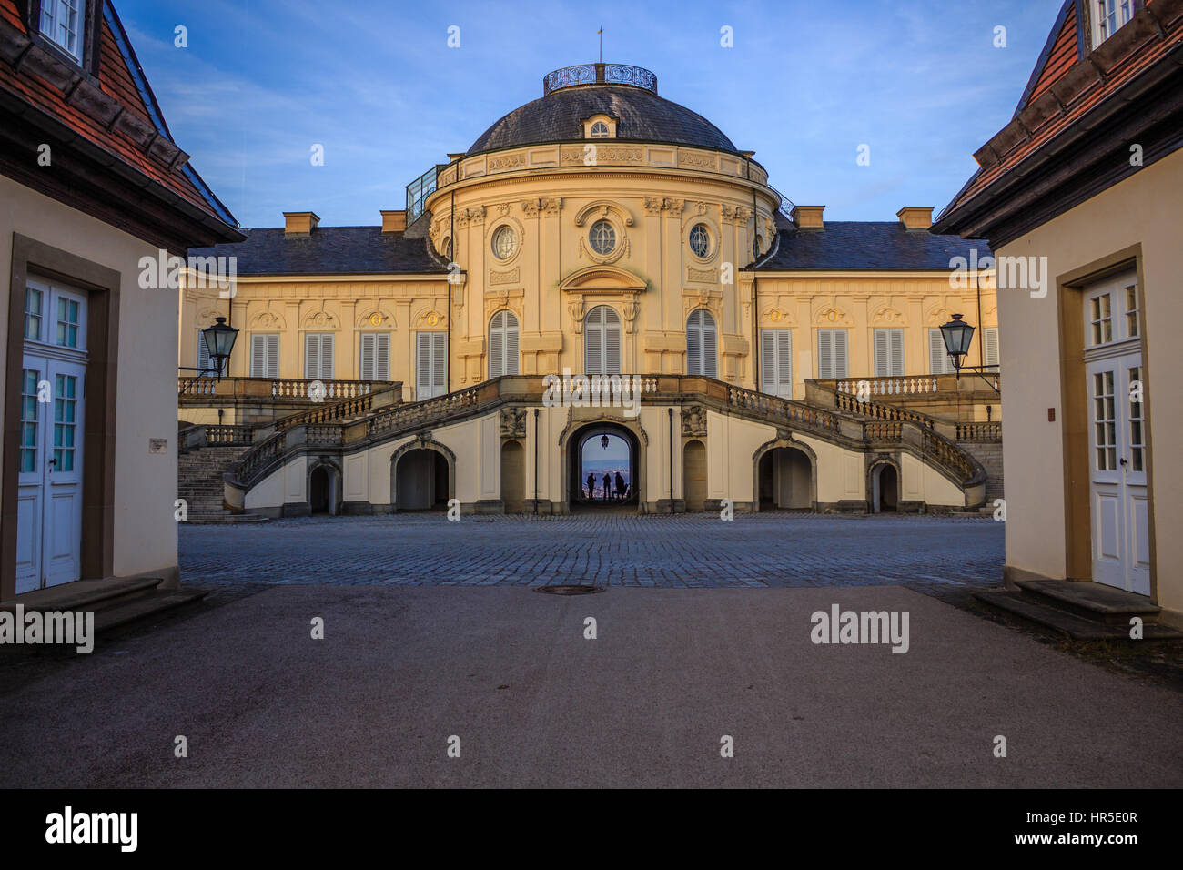 Solitude castle in Stuttgart at sunset Stock Photo - Alamy
