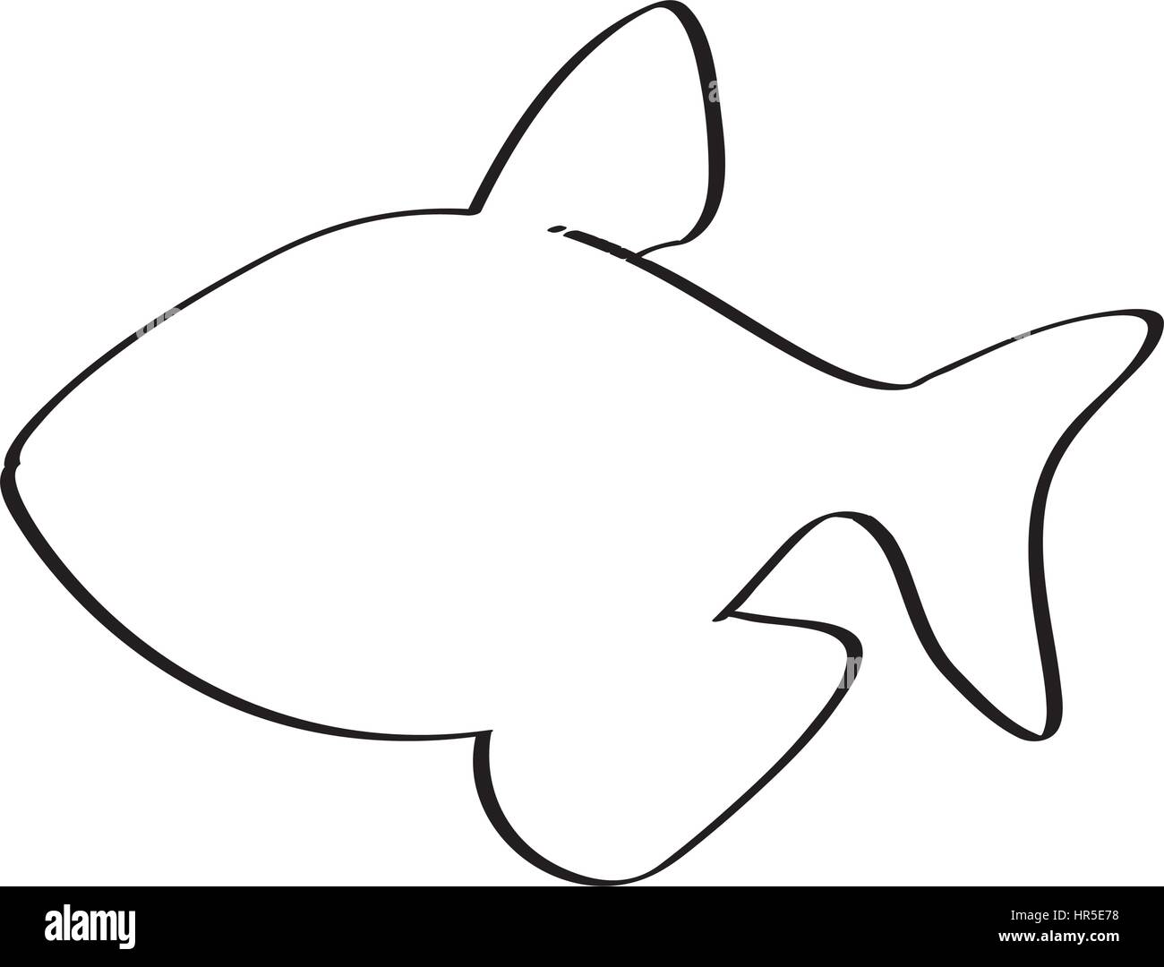 Silhouette Line Contour Fish High Resolution Stock Photography and ...