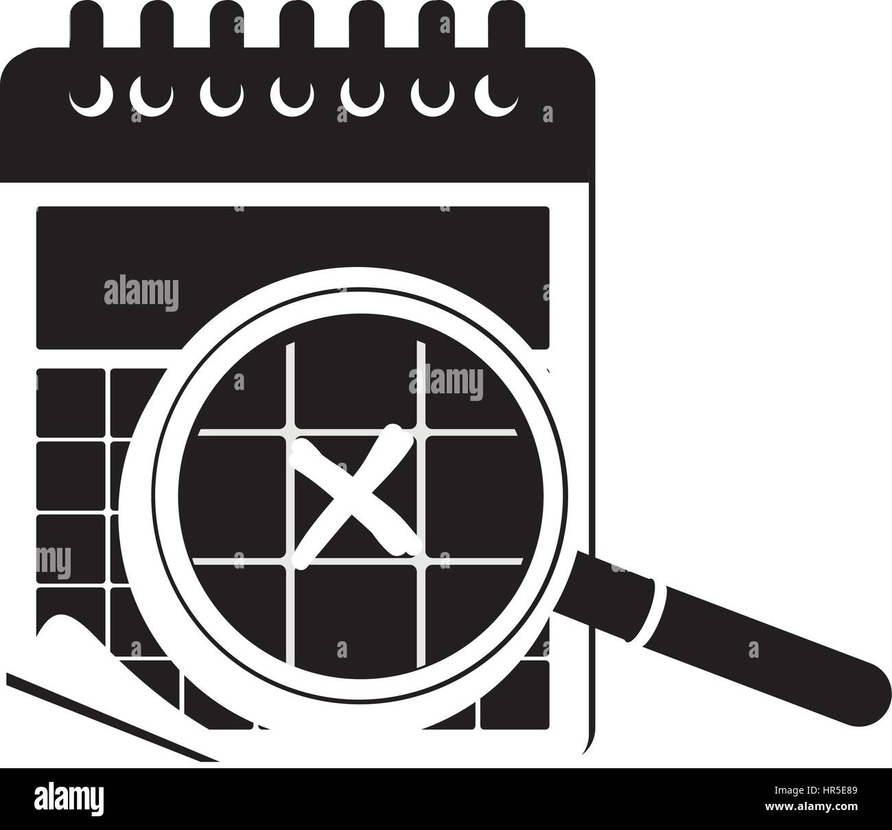 monochrome calendar with spiral and date mark Stock Vector Image & Art ...