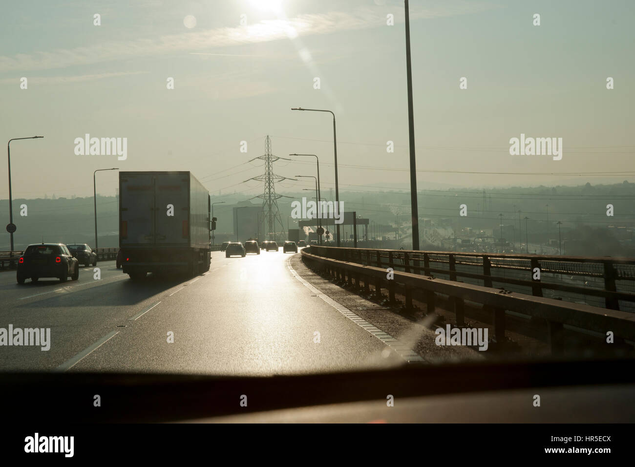 Queen Elizabeth 11 bridge at sunset Stock Photo - Alamy