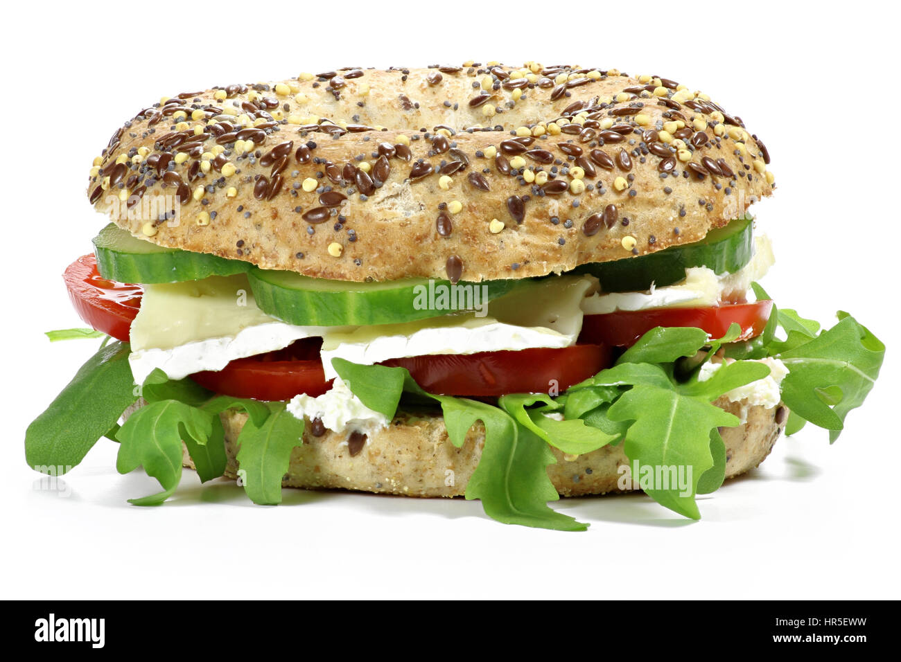 cheese bagel isolated on white background Stock Photo - Alamy