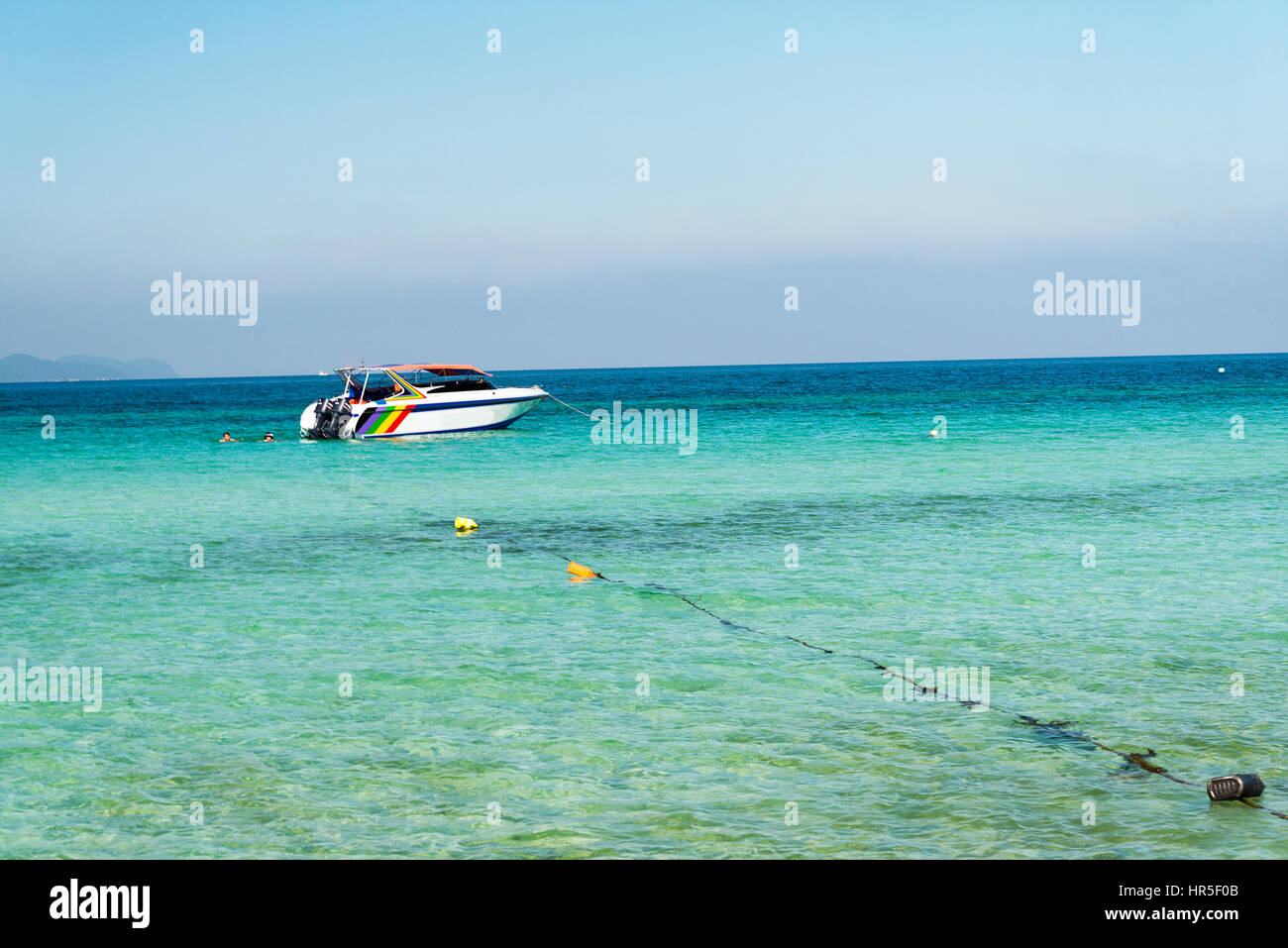 Boat in sea salt day Stock Photo - Alamy